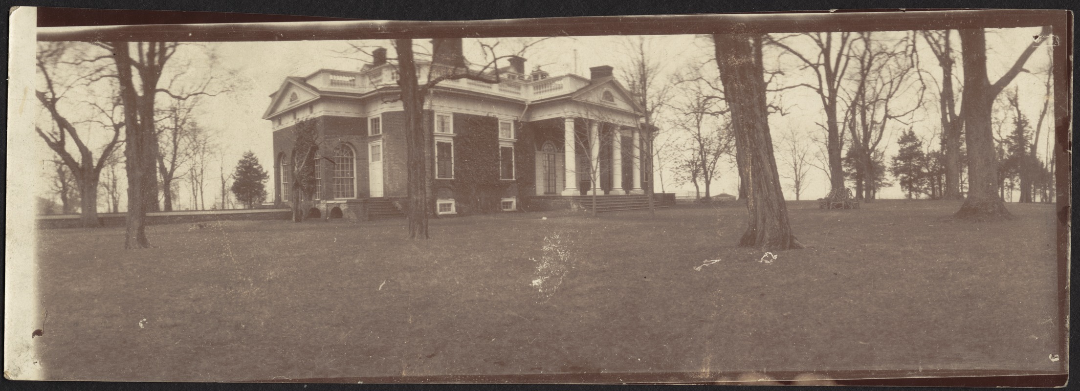 Panoramic photo of Monticello, side view - Digital Commonwealth