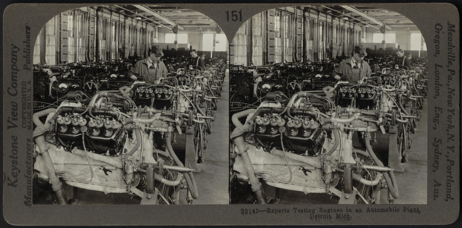 Testing the motor, automobile manufacture, Detroit, Michigan - Digital ...