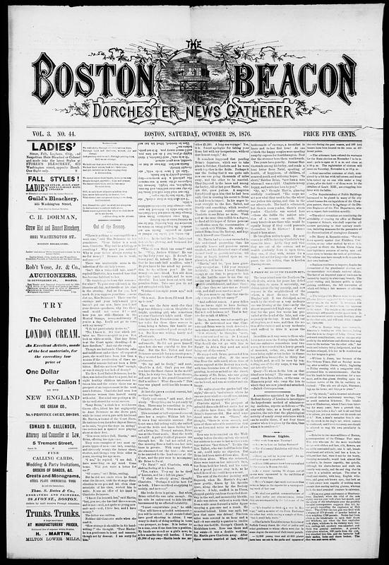 The Boston Beacon and Dorchester News Gatherer. October 28, 1876 ...