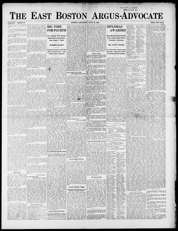 East Boston Argus-Advocate. June 29, 1929 - Digital Commonwealth
