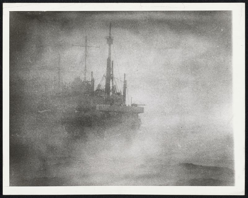 Thick Fog keeps the secret of an Atlantic convoy. The from of a ship ...