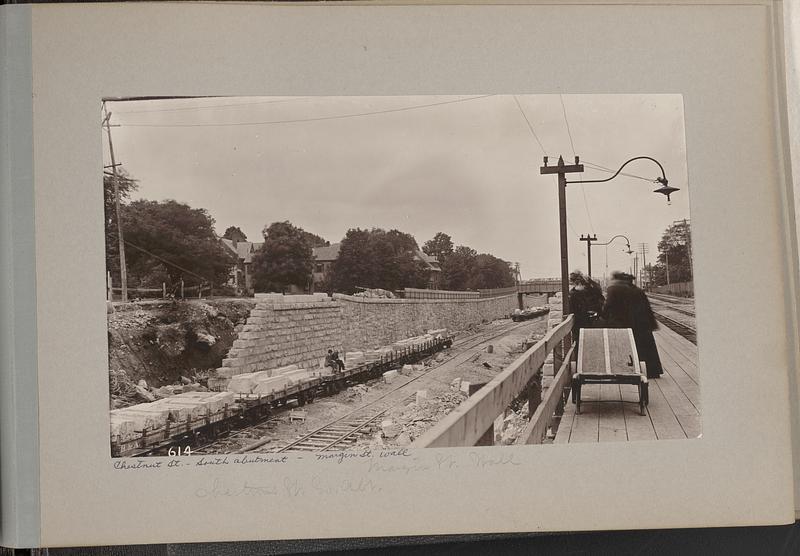 Chestnut Street, South abutment, Margin Street wall - Digital Commonwealth