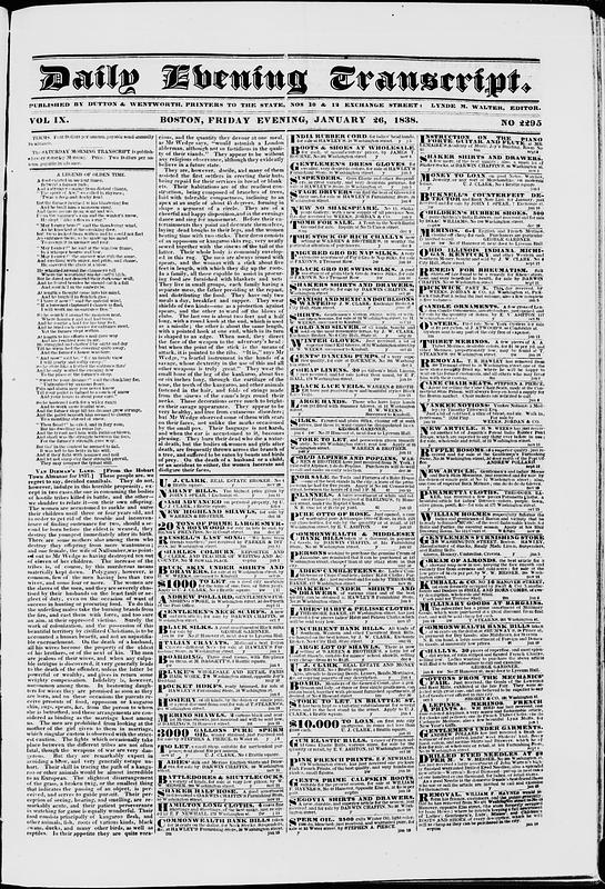Daily Evening Transcript. January 26, 1838 - Digital Commonwealth