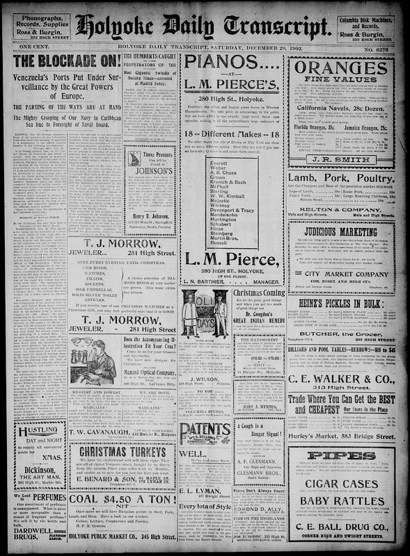The Holyoke Daily Transcript. December 20, 1902 - Digital Commonwealth