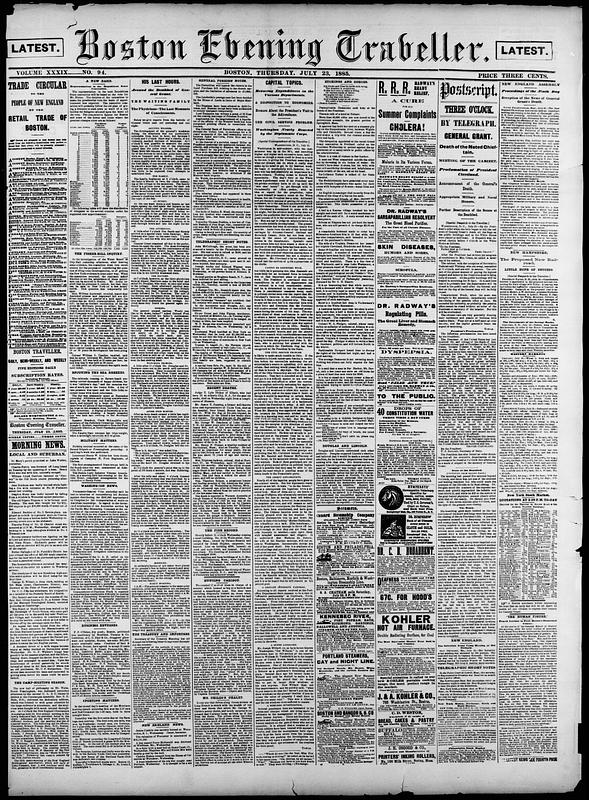 Boston Evening Traveller. July 23, 1885 - Digital Commonwealth