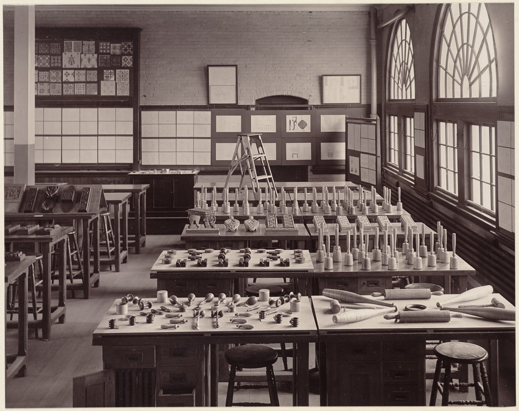 Mechanic Arts High School - interior - exhibition of wood trimming ...