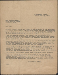 Letter from Fred H. Moore to Hon. Webster Thayer, Superior Court ...