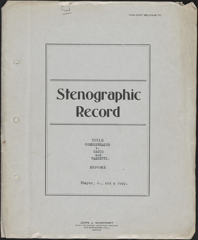 Witness testimony trial transcripts - Digital Commonwealth