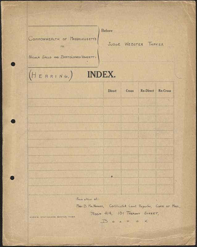 Hearing re: Gun Barrels, Hearing in the Judges' Lobby Court House ...