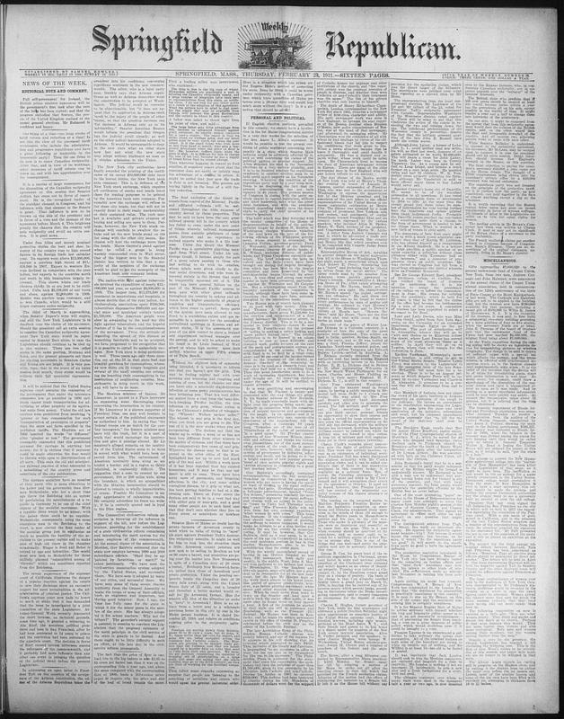 Springfield Weekly Republican - Digital Commonwealth