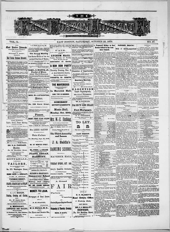 The East Boston Advocate. October 25, 1879 - Digital Commonwealth