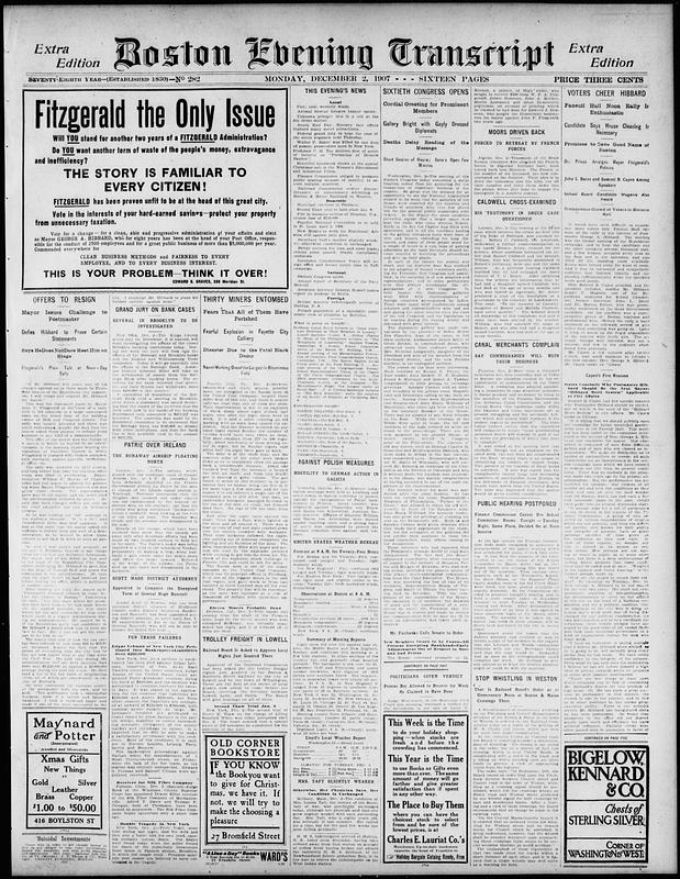 Boston Evening Transcript. December 02, 1907 - Digital Commonwealth