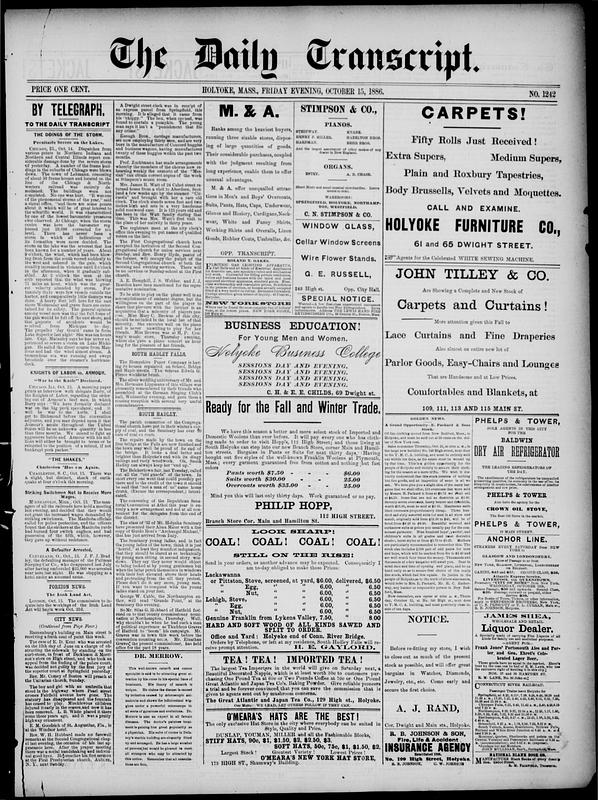 The Daily Transcript. October 15, 1886 - Digital Commonwealth