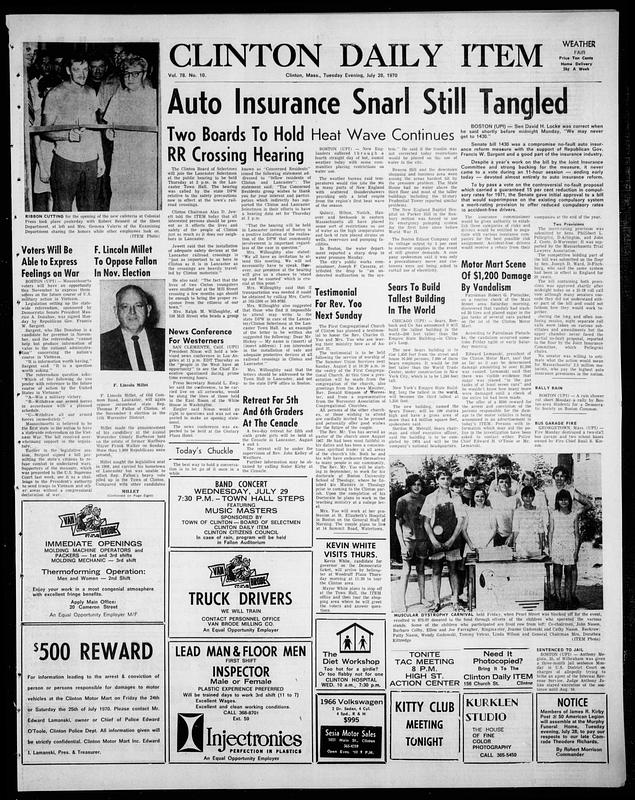 Clinton Daily Item. July 28, 1970 - Digital Commonwealth