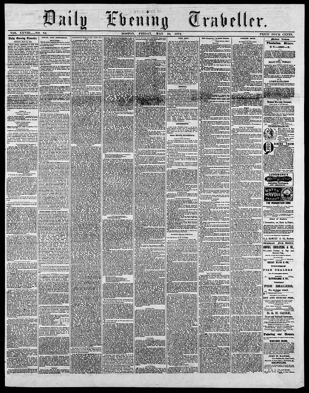 Daily Evening Traveller. May 10, 1872 - Digital Commonwealth