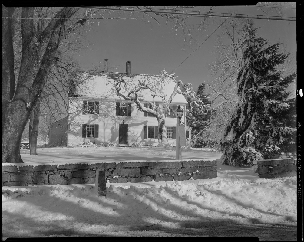 Sturgis Library, snow scene - Digital Commonwealth