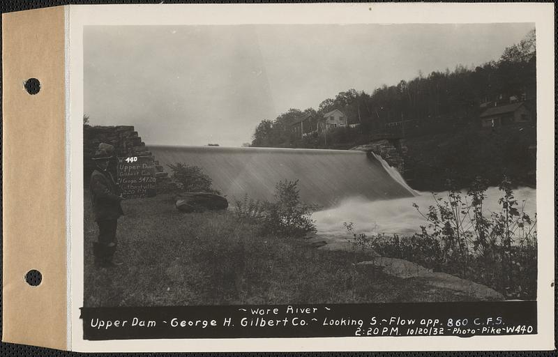 Ware River, upper dam, George H. Gilbert Co., looking south, flow ...