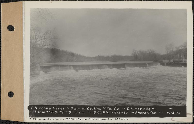 Chicopee River, dam at Collins Manufacturing Co., drainage area = 680 ...