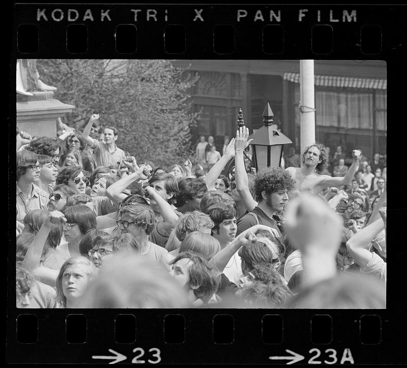 Kent State shootings demonstration: Shouting demonstrators, State House, Boston Common - Digital ...