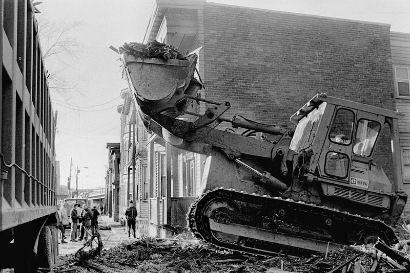 Demolition crews on scene - Digital Commonwealth