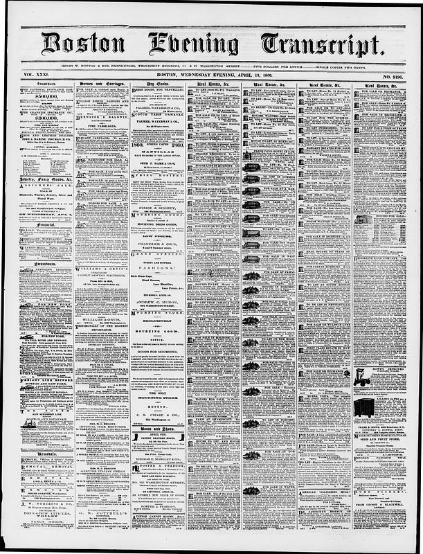 Boston Evening Transcript. April 18, 1860 - Digital Commonwealth