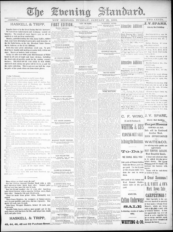 Evening Standard. January 21, 1890 - Digital Commonwealth