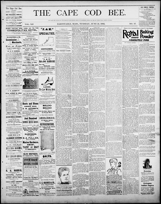 The Cape Cod Bee. June 21, 1892 - Digital Commonwealth