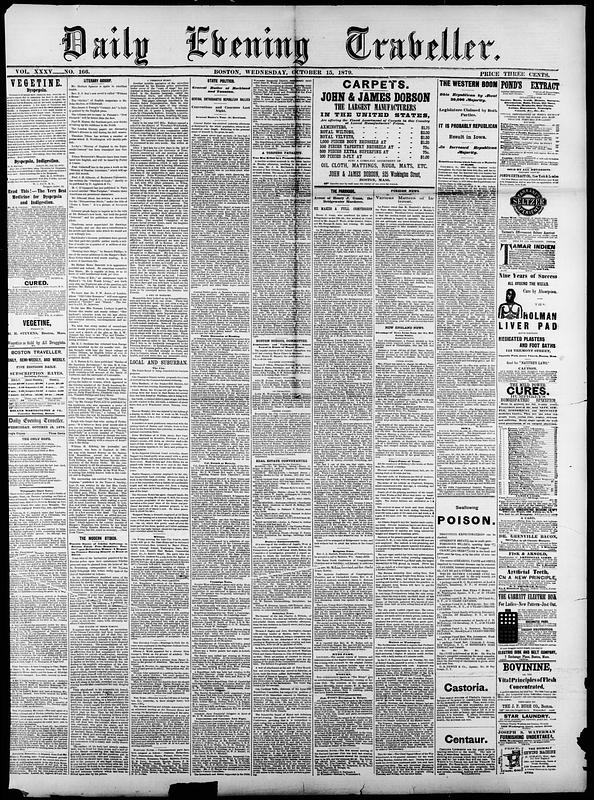 Daily Evening Traveller. October 15, 1879 - Digital Commonwealth
