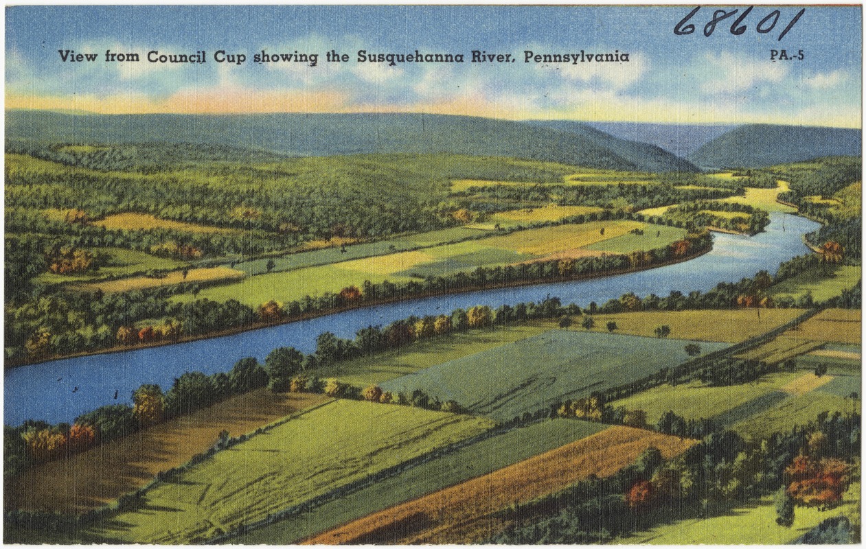 View from Council Cup showing the Susquehanna River, Pennsylvania ...