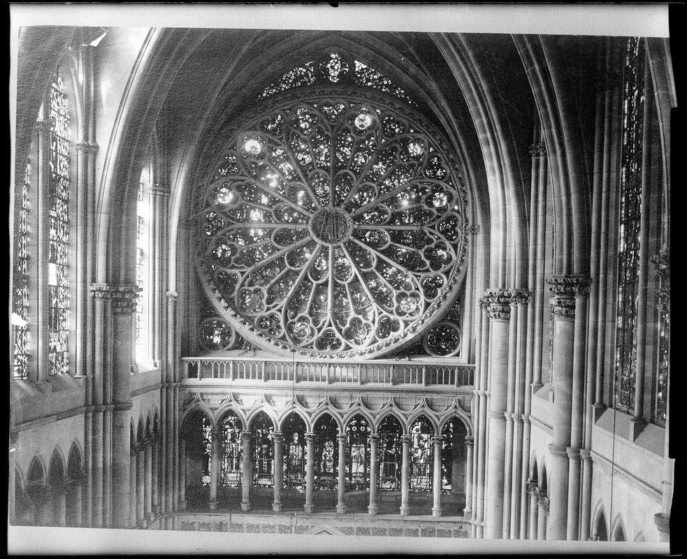 Reims, France, Reims Cathedral, interior detail, rose window - Digital ...