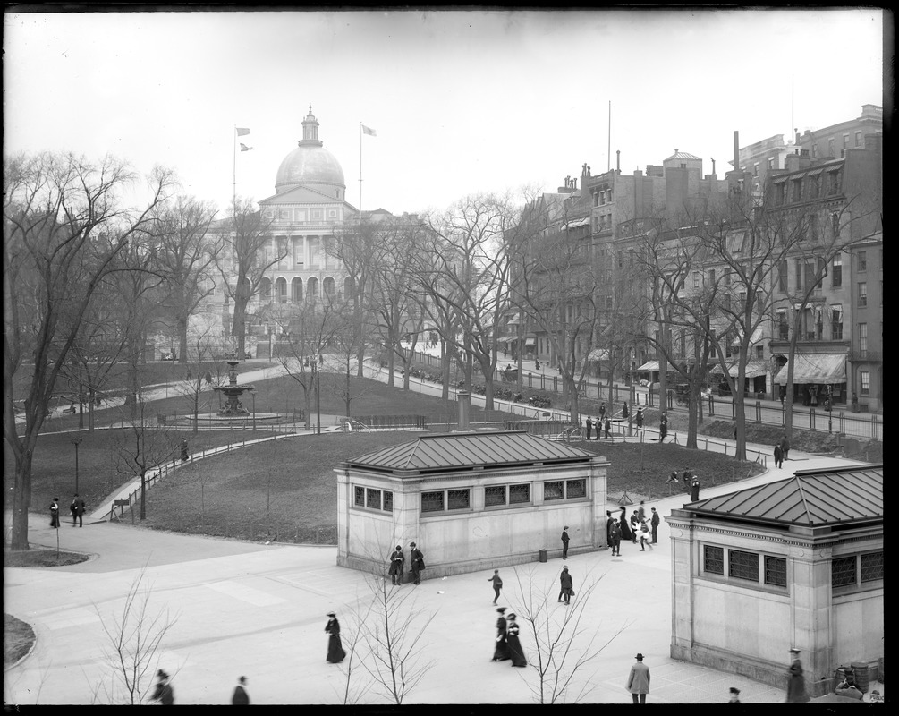 Boston, views, from Boston Common, showing State House - Digital ...