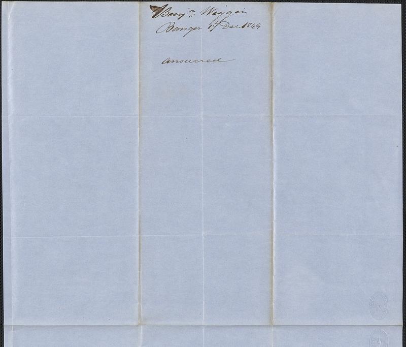 Benjamin Wiggin to George Coffin, 17 December 1849 - Digital Commonwealth
