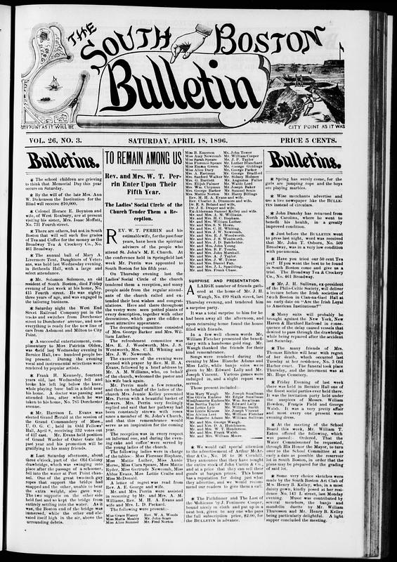 The South Boston Bulletin. April 18, 1896 - Digital Commonwealth