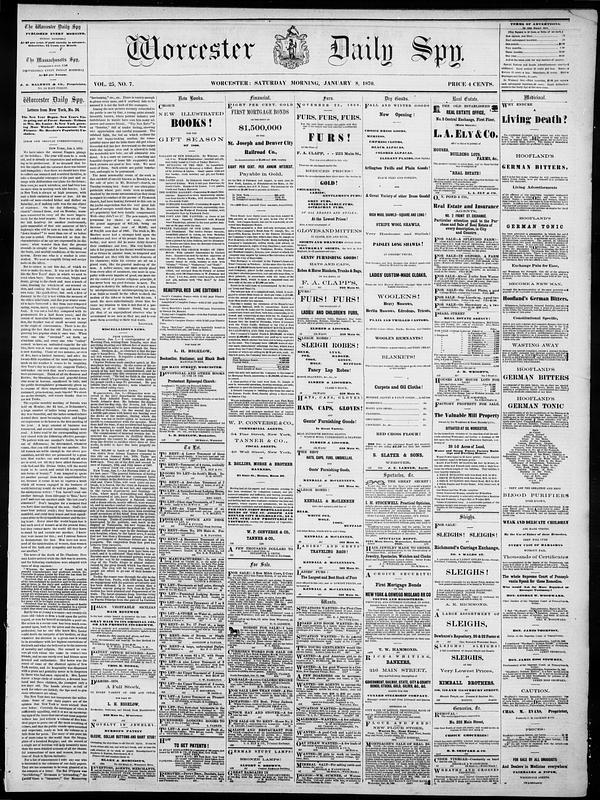 Worcester Daily Spy. January 08, 1870 - Digital Commonwealth