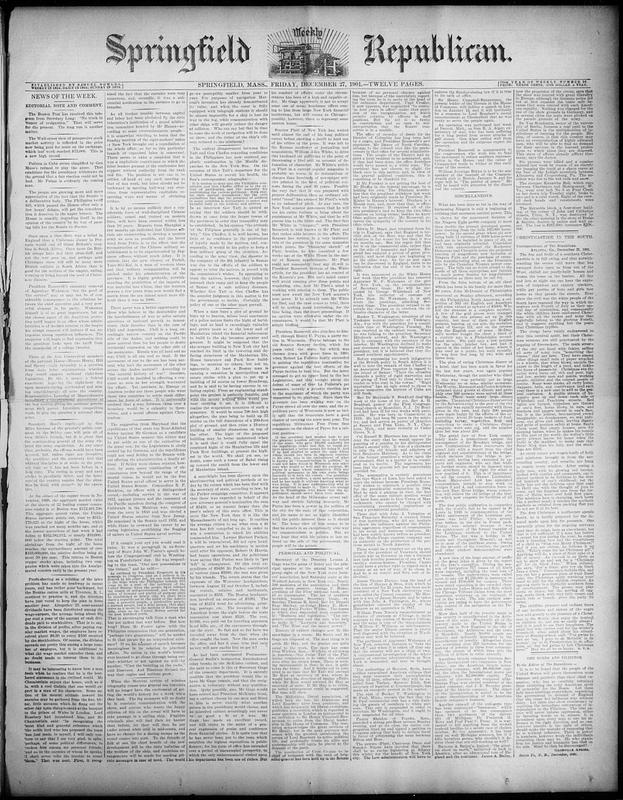 Springfield Weekly Republican. December 27, 1901 - Digital Commonwealth