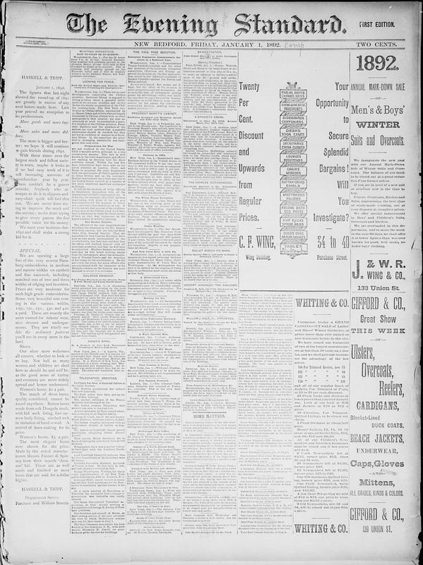 Evening Standard. January 01, 1892 - Digital Commonwealth