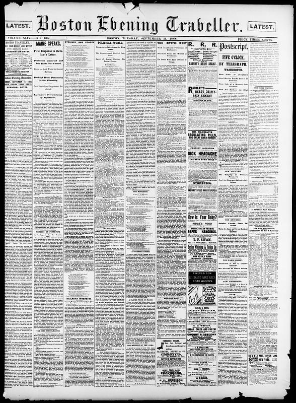 Boston Evening Traveller. September 11, 1888 - Digital Commonwealth