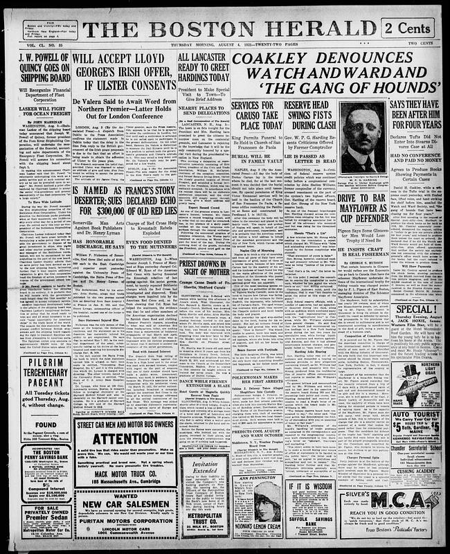 Boston Herald. August 04, 1921 - Digital Commonwealth