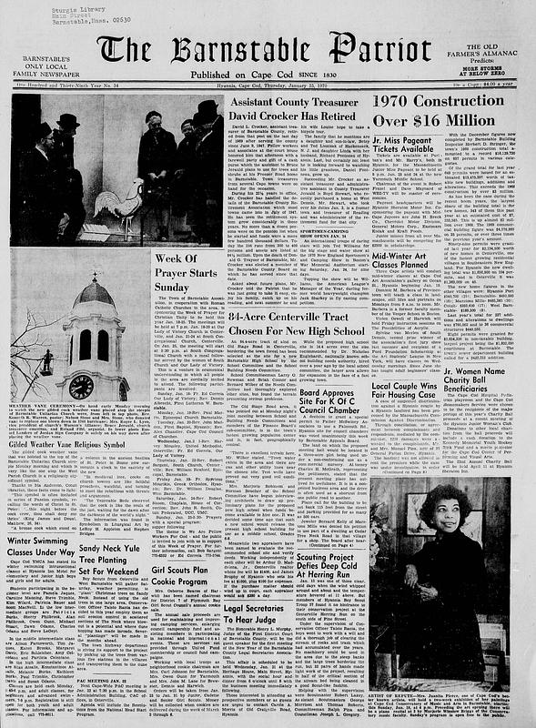 Barnstable Patriot. January 15, 1970 - Digital Commonwealth