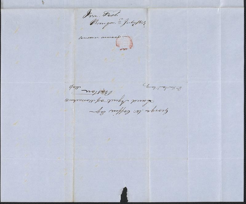 Ira Fish to George Coffin, 2 July 1849 - Digital Commonwealth