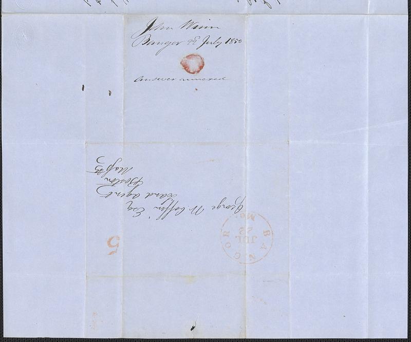 John Winn to George Coffin, 22 July 1850 - Digital Commonwealth