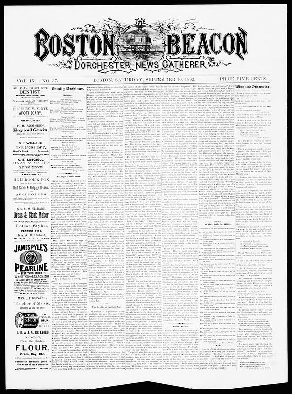 The Boston Beacon and Dorchester News Gatherer, September 16, 1882 ...