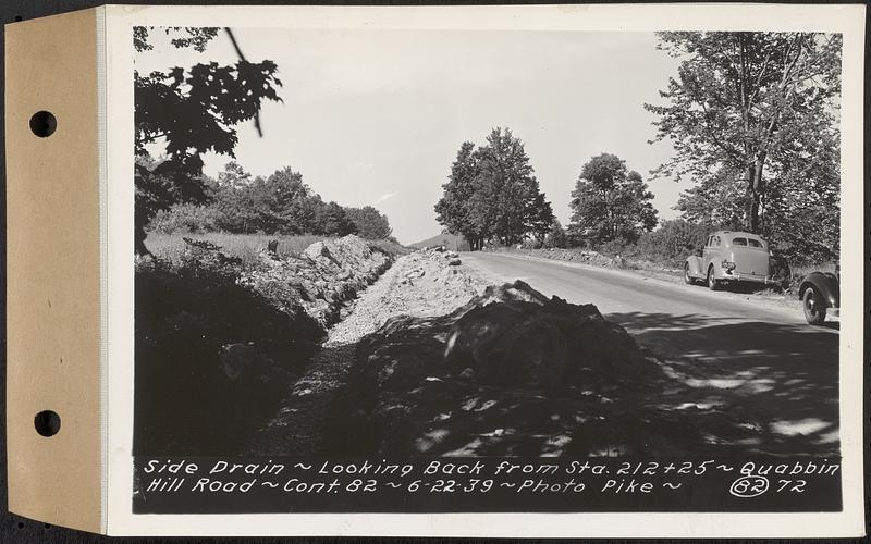 Contract No. 82, Constructing Quabbin Hill Road, Ware, side drain ...