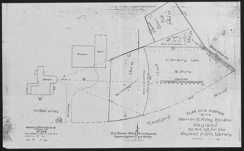Plan of a portion of the Warren G. Roby estate, Wayland as set off for ...