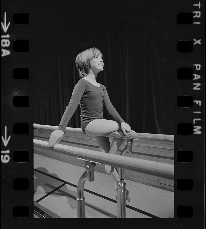 Bruce Irving's child doing gymnastics - Digital Commonwealth