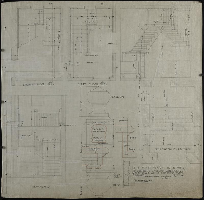 Details of stairs in tower - Digital Commonwealth