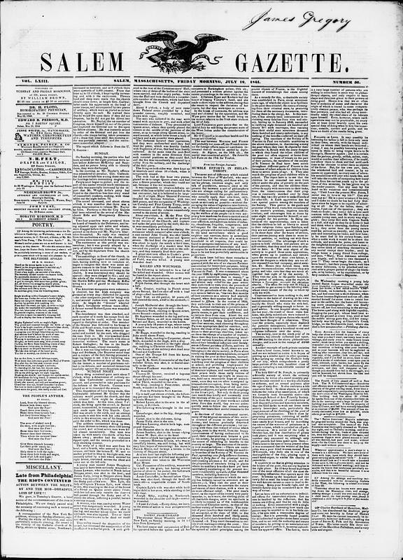 The Salem Gazette. July 12, 1844 - Digital Commonwealth