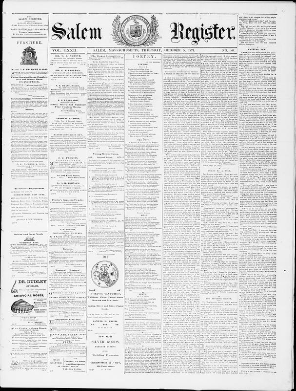 Salem Register. October 05, 1871 - Digital Commonwealth