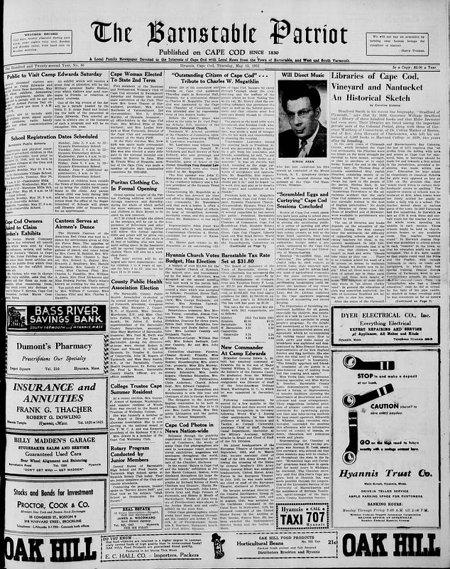 Barnstable Patriot. May 15, 1952 - Digital Commonwealth