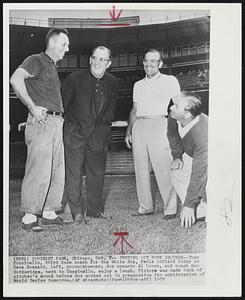 Testing Out Home Grounds--Tony Cuccinello, third base coach for the ...